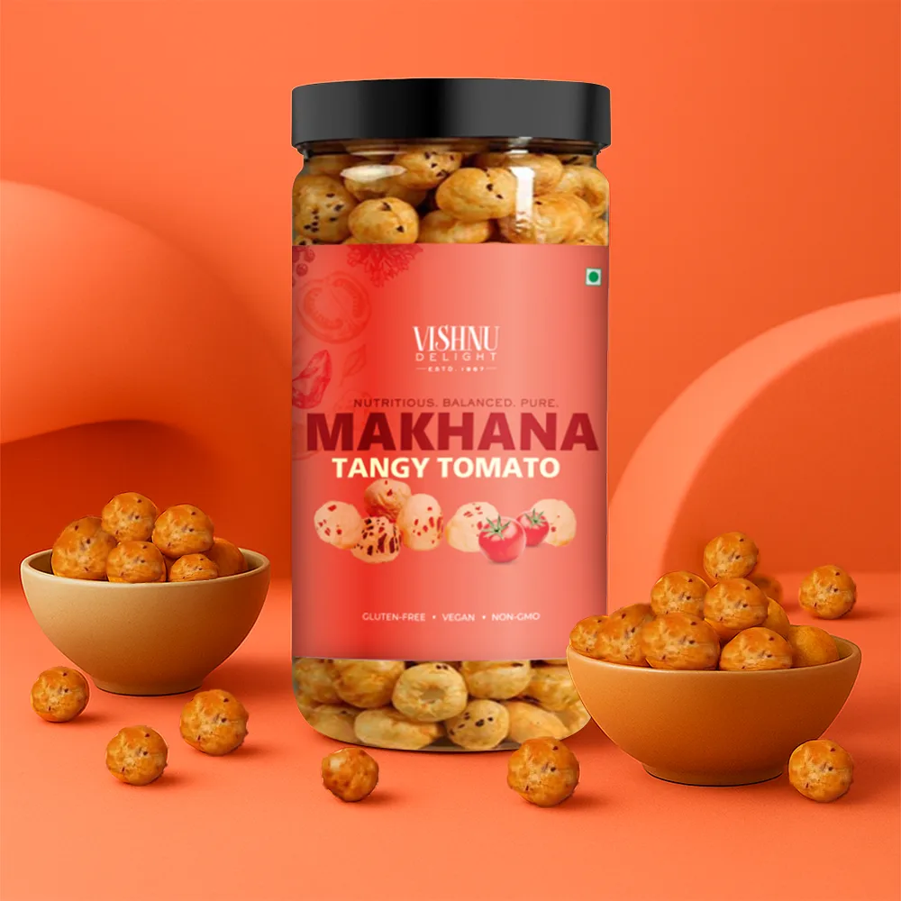 Roasted Makhana Tangy Tomato Flavour | 90g | Premium Fox Nuts