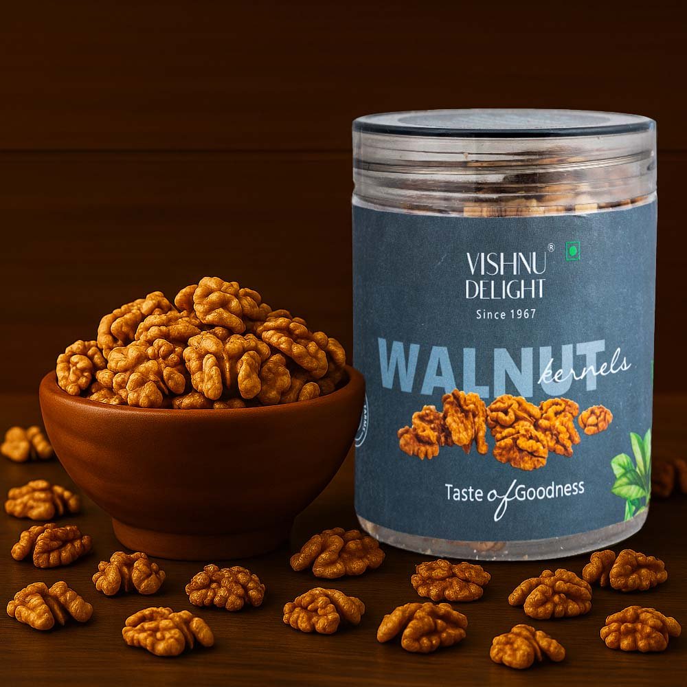 Dried Walnut - Premium Walnut Kernels – 180g Jar | Vishnu Delight